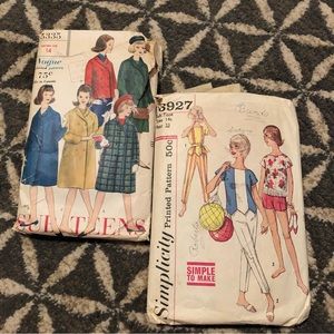 Vintage | Other | 6s Subteen Patterns Vogue 5335 Simplicity 3927 60s ...